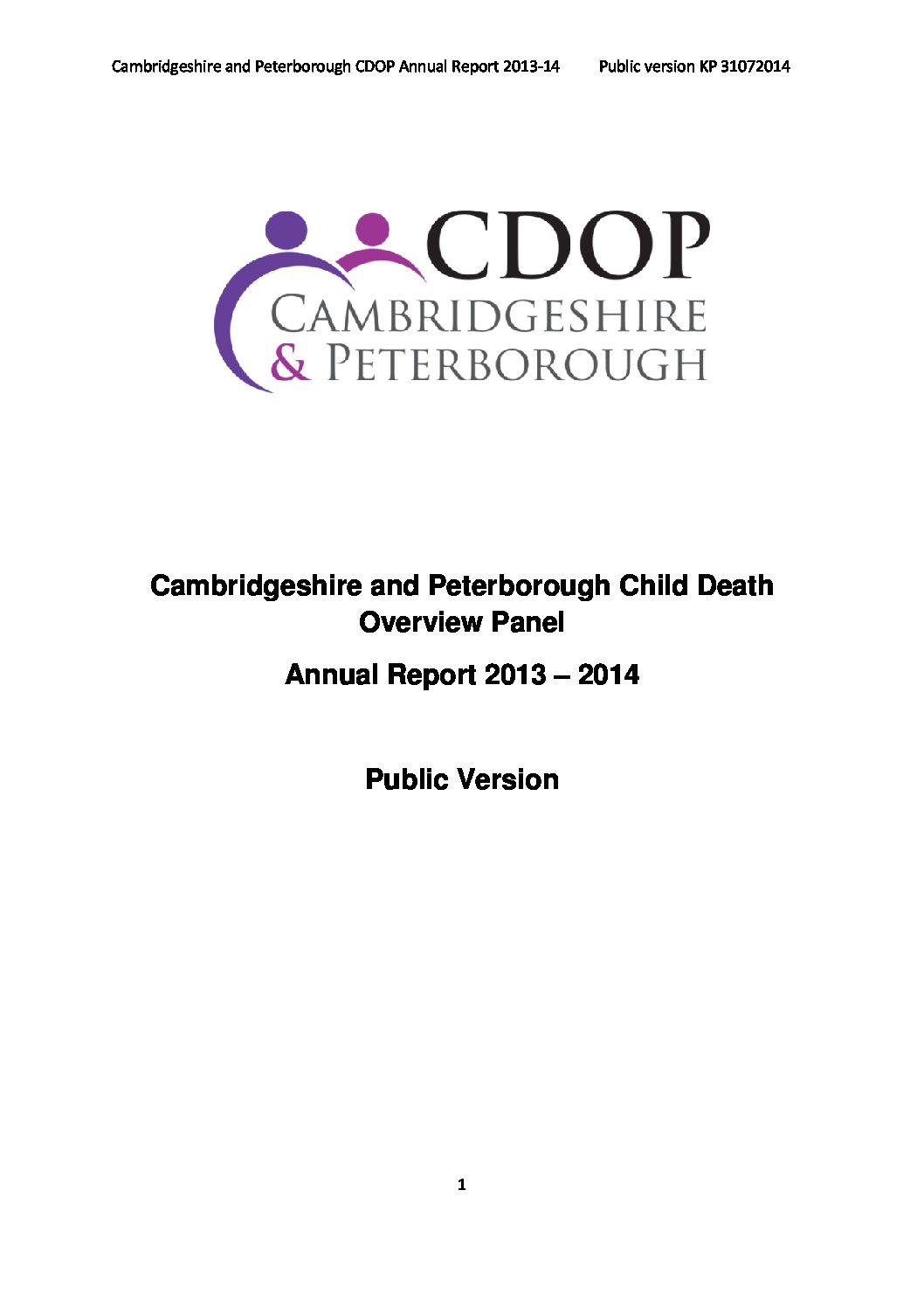CDOP Annual report 2013-14 | Cambridgeshire and Peterborough ...