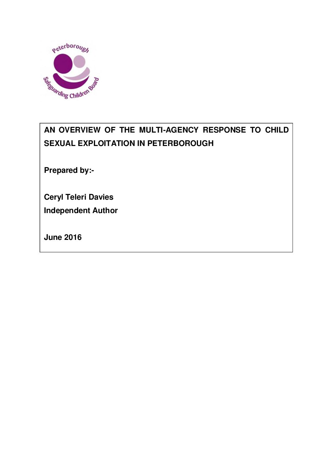 An Overview of the Multi-agency response to CSE in Peterborough ...